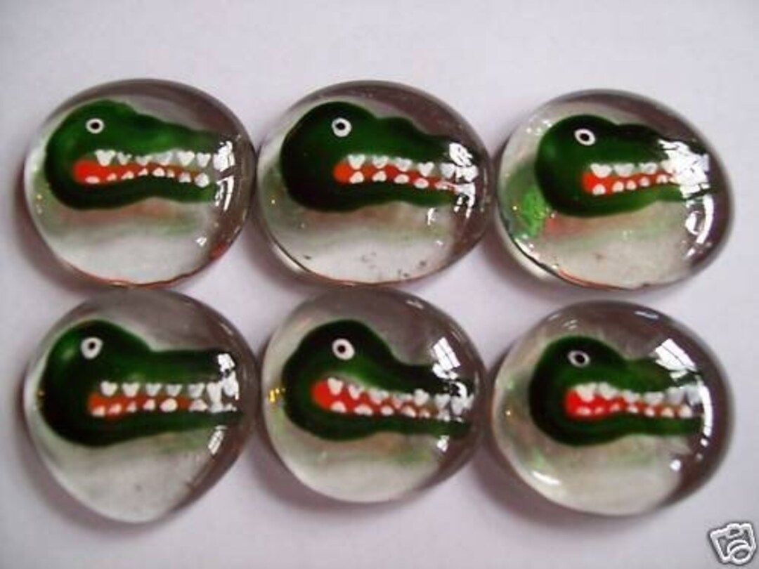 Alligators Hand Painted Glass Gems Party Favors Mini Art Alligators ...