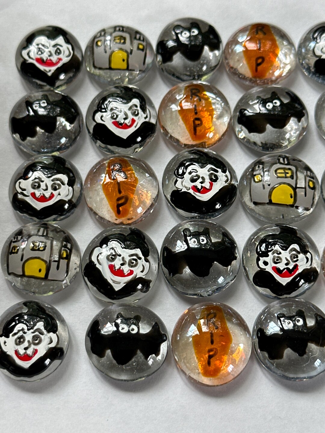 Vampire Mix Halloween Hand Painted Glass Gems Party Favors - Etsy
