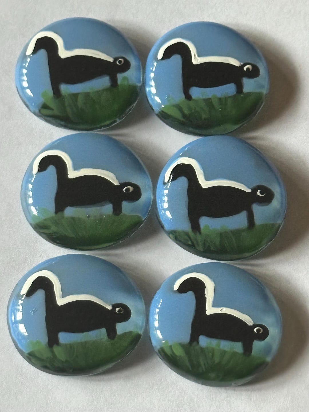 Skunk Skunks Hand Painted Large Glass Gems Party Favors Birthday - Etsy