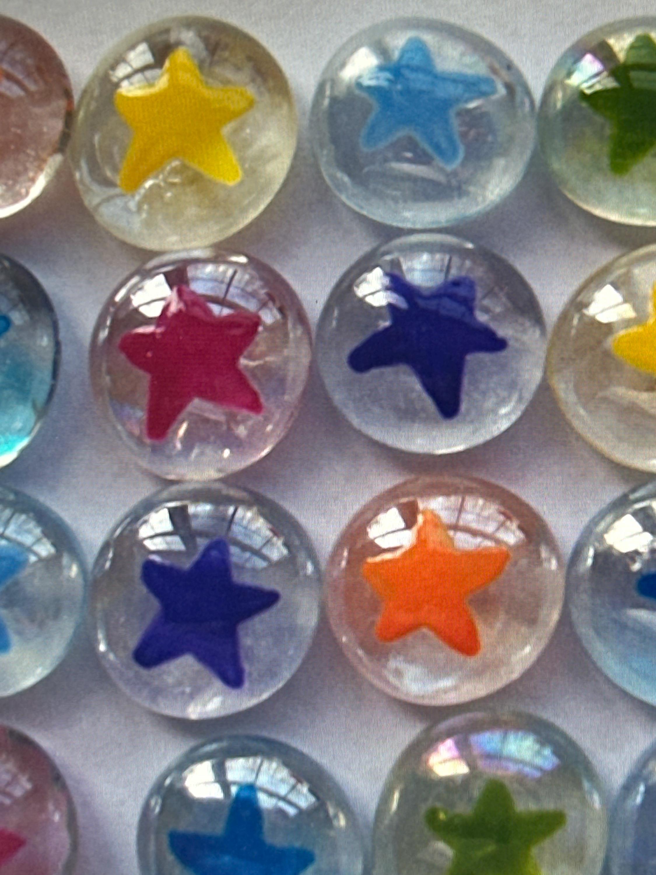 Stars Hand Painted Glass Gems Party Favors Colorful Stars Star - Etsy