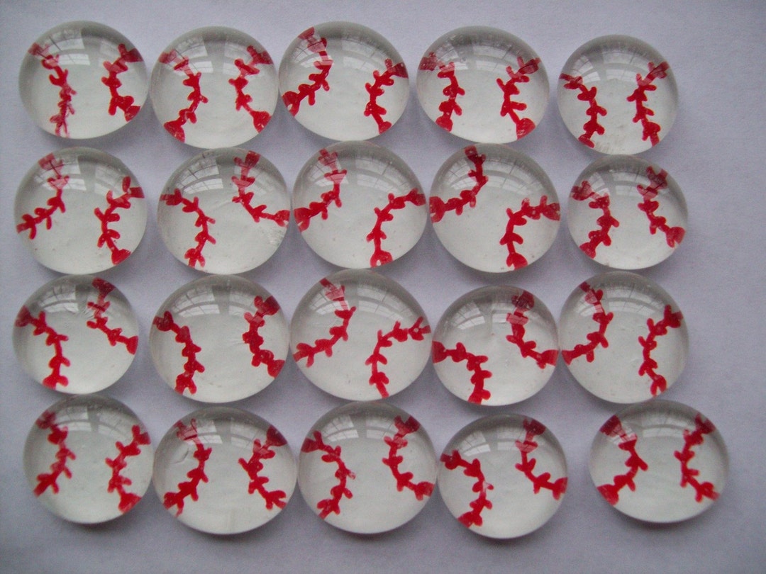 Hand Painted Glass Gems Mosaic Tile Party Favors Baseballs Baseball - Etsy