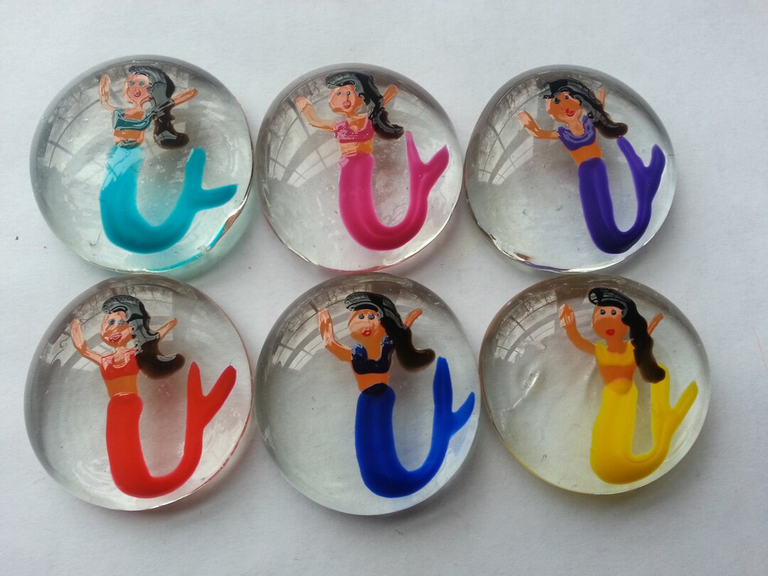 Hand Painted Large Glass Gems Party Favors Art Mermaids Mermaid - Etsy