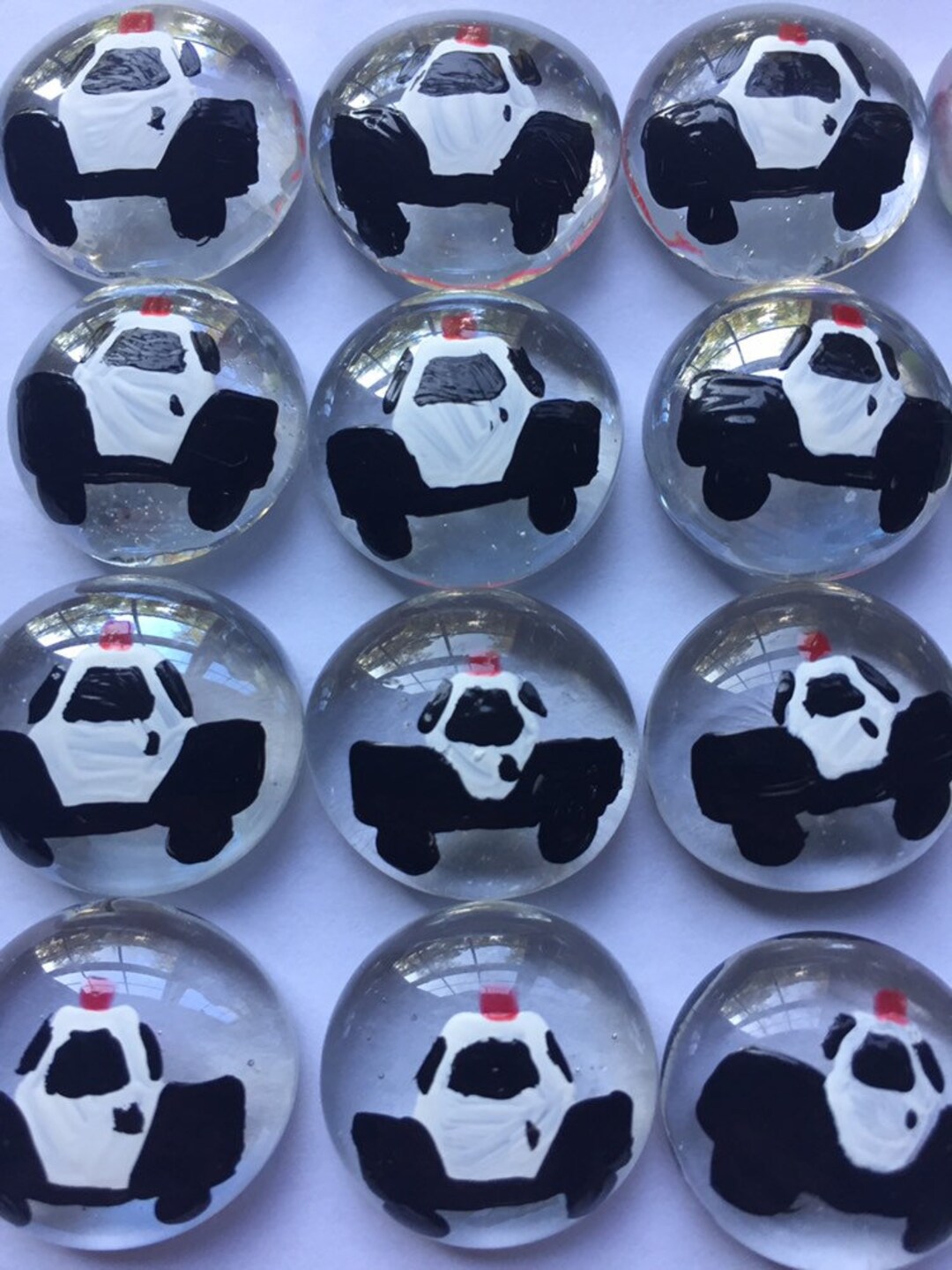 Police Cars Police Car Hand Painted Glass Gems Party Favors Art - Etsy