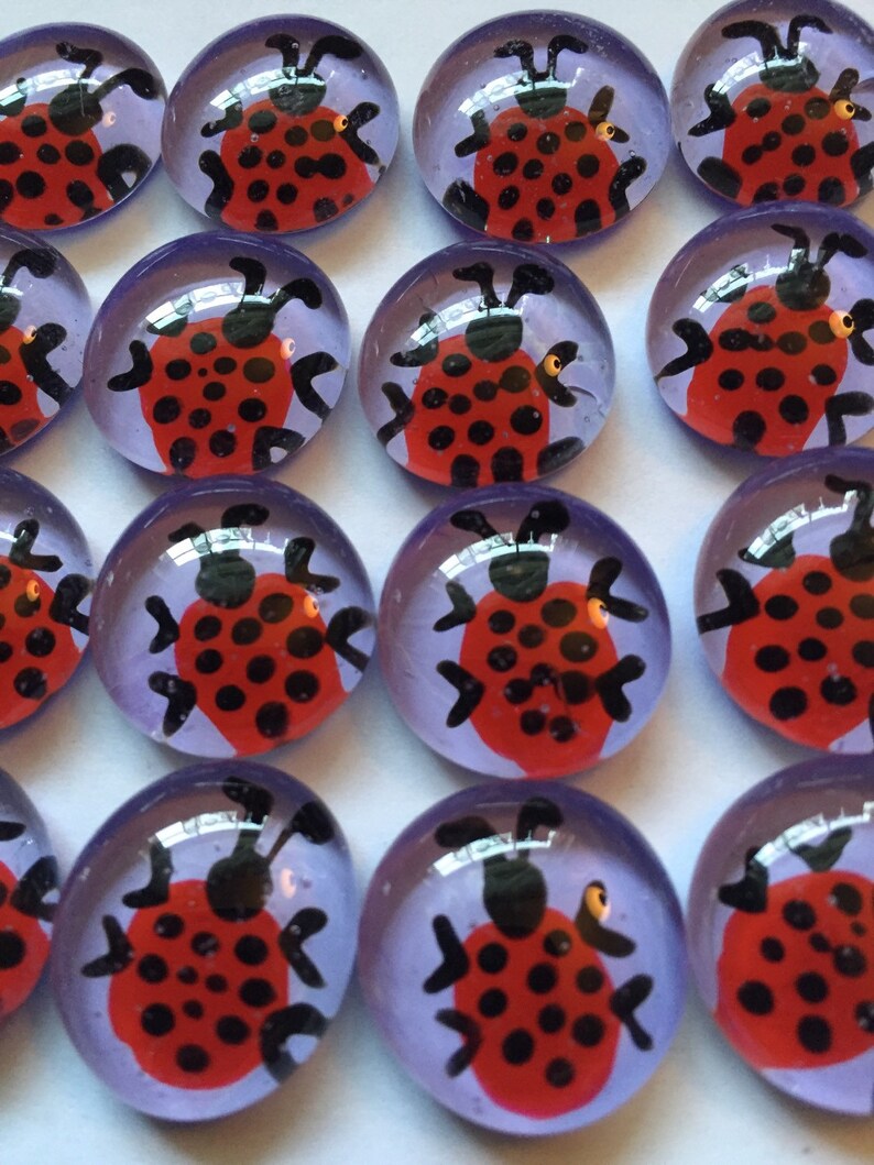 Glass Gems Mosaic Tile Ladybugs Lady Bugs Beetles for Crafts - Etsy