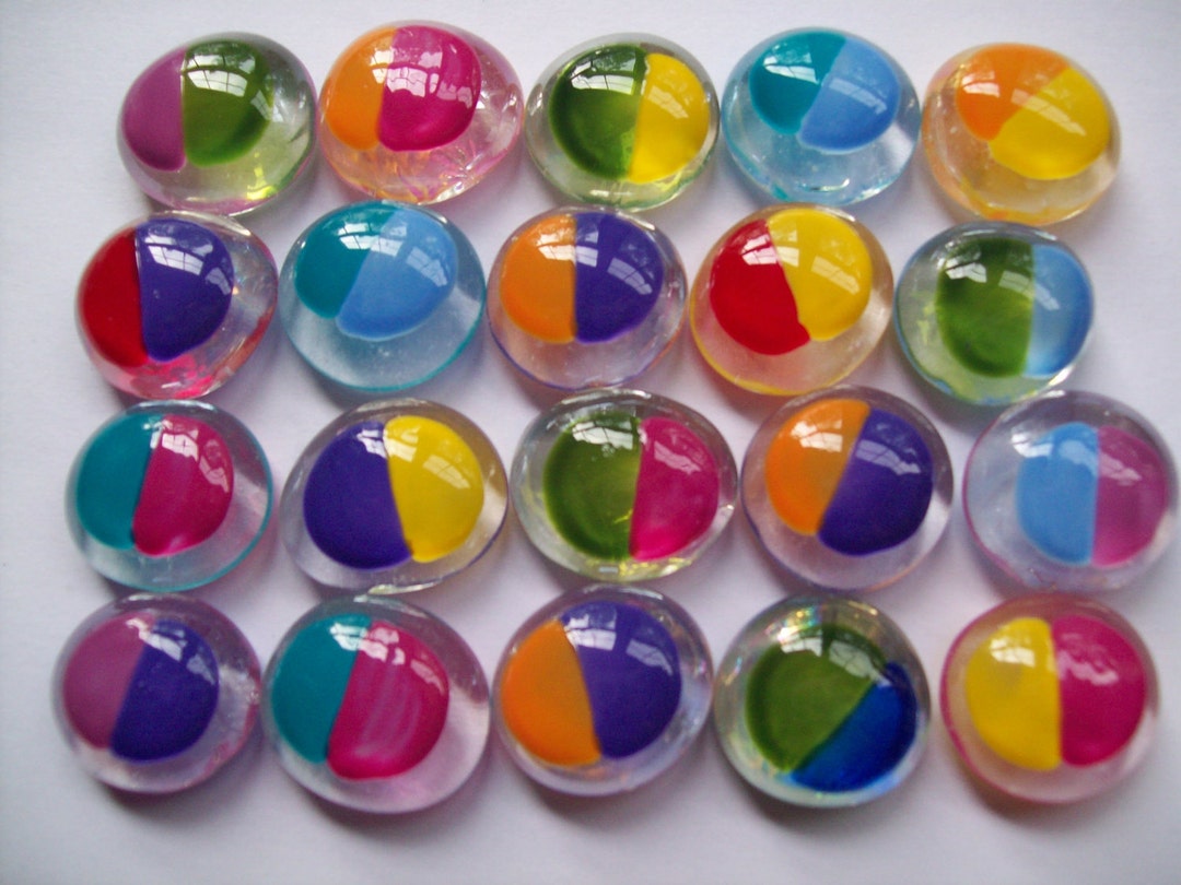Hand Painted Glass Gems for Crafts , Party Decorations, Favors Beach ...