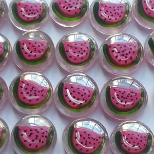 Hand Painted Glass Gems Party Favors Mini Art WATERMELONS WATERMELON ...