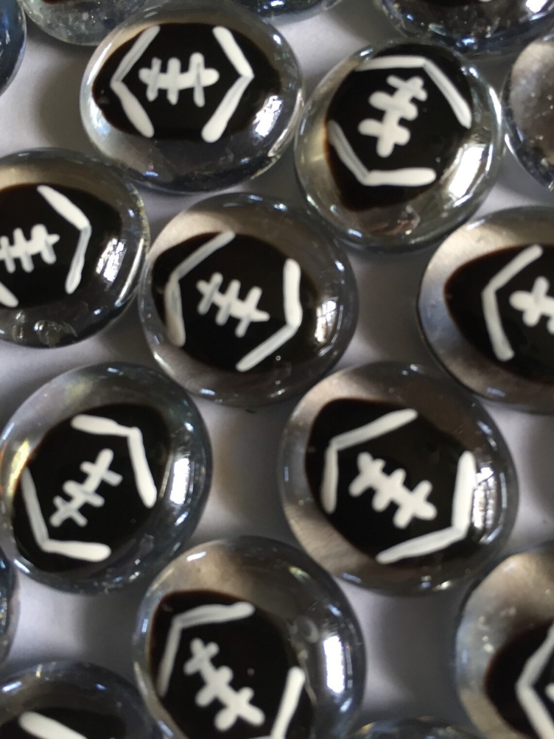 Glass Gems Hand Painted Football Footballs Sports for Crafts | Etsy