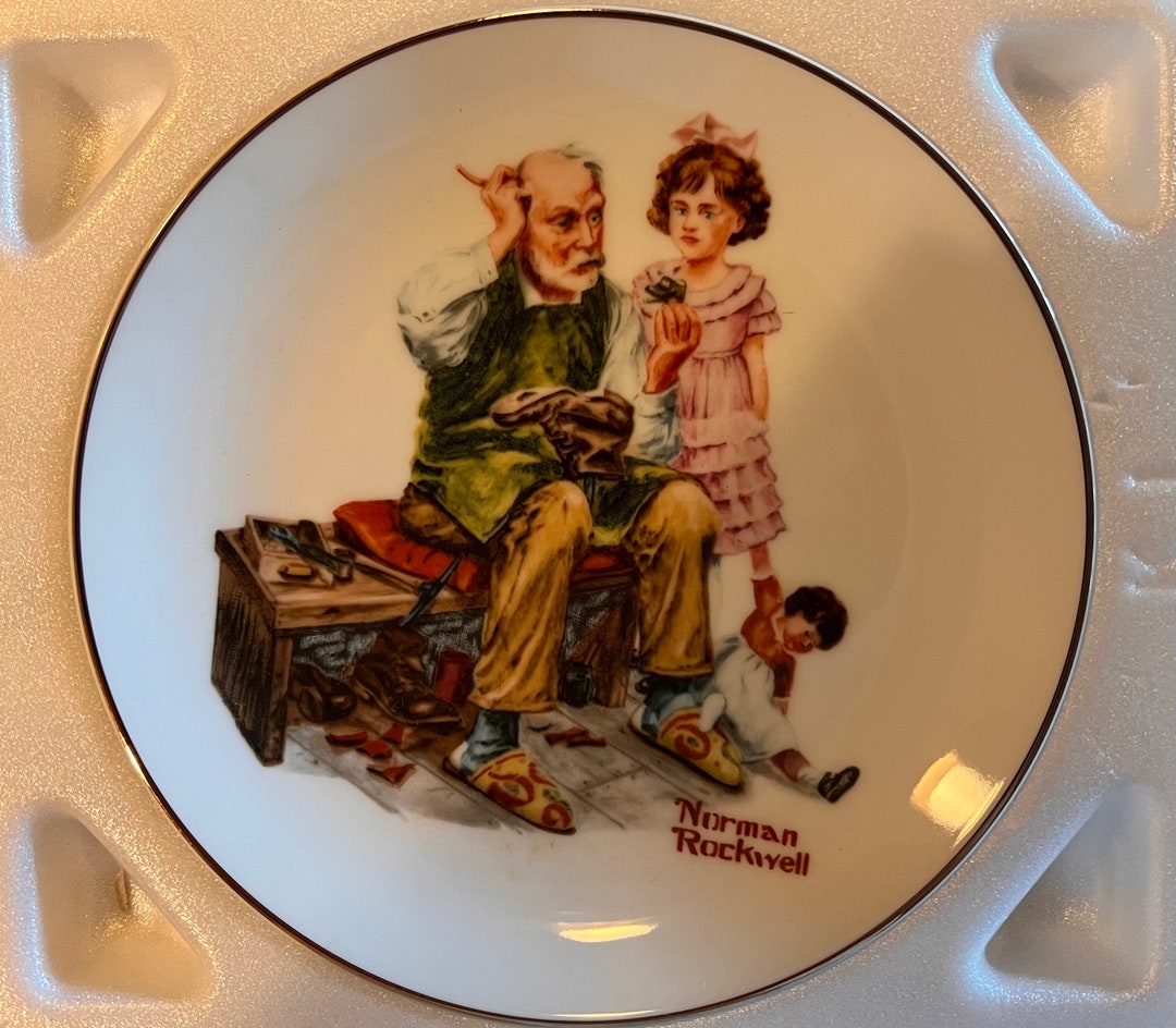 Norman Rockwell’s “the Cobbler” Authentic Collectible Plate in Original ...