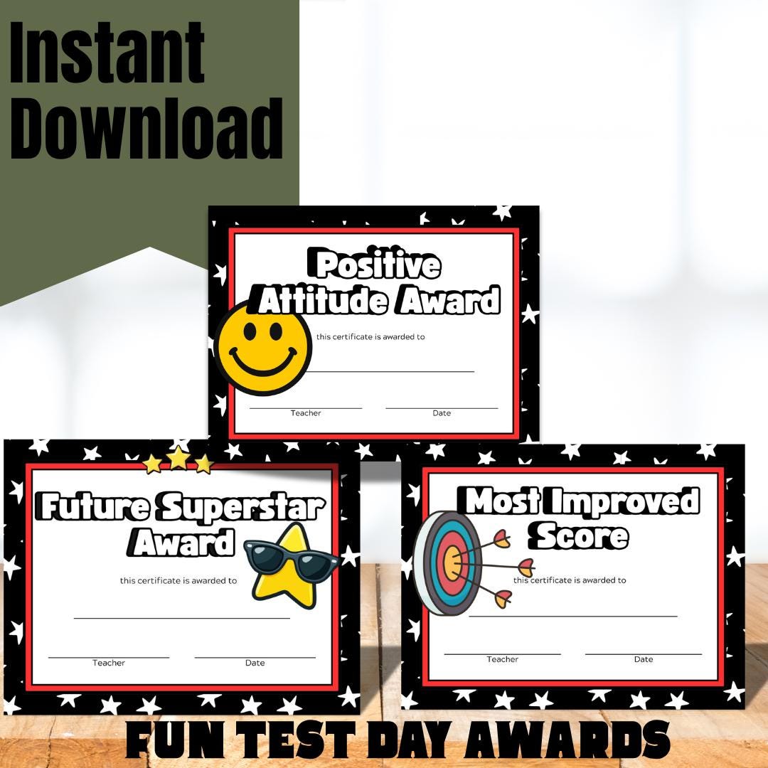 Rockstar Testing Awards for Students | Fun Testing Week Rewards ...