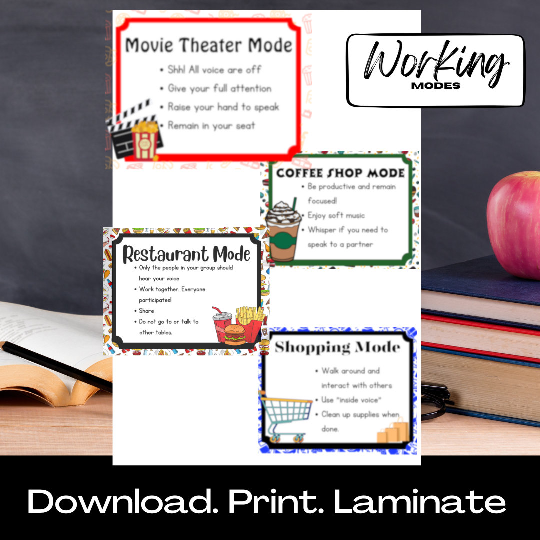 Engaging Classroom Working Modes Posters, Classroom Managent Posters ...