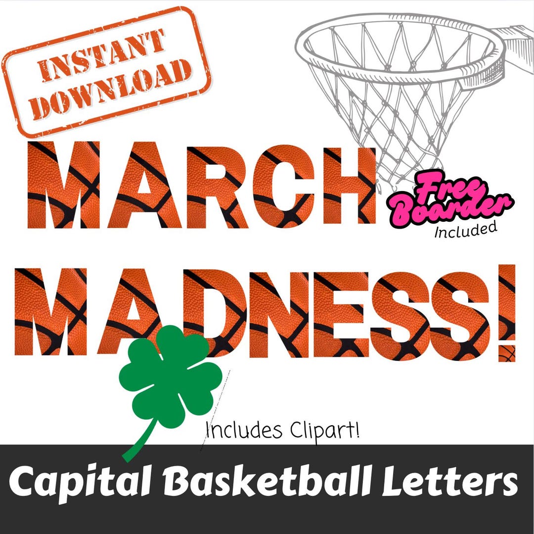 Basketball Bulletin Board Letters A-Z | March Madness Classroom Decor ...