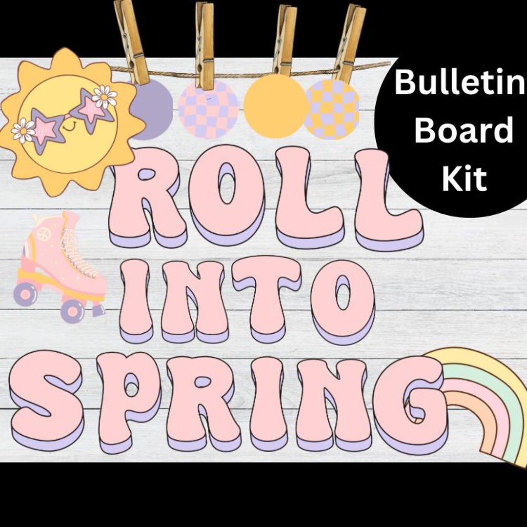 Groovy Retro Spring Bulletin Board Kit | Printable Classroom Decor ...