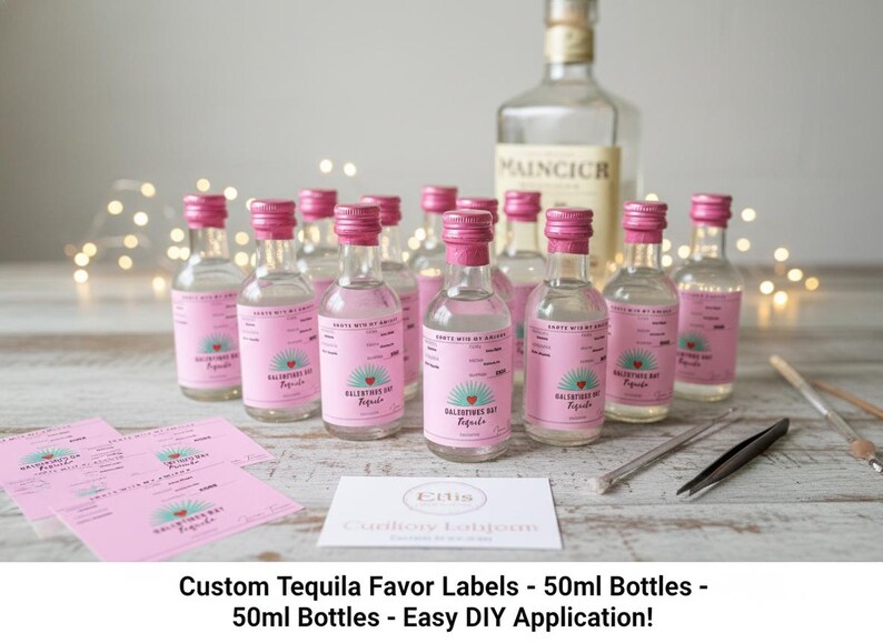 Custom Mini Liquor Bottle Labels | Personalized Party Favors - Etsy