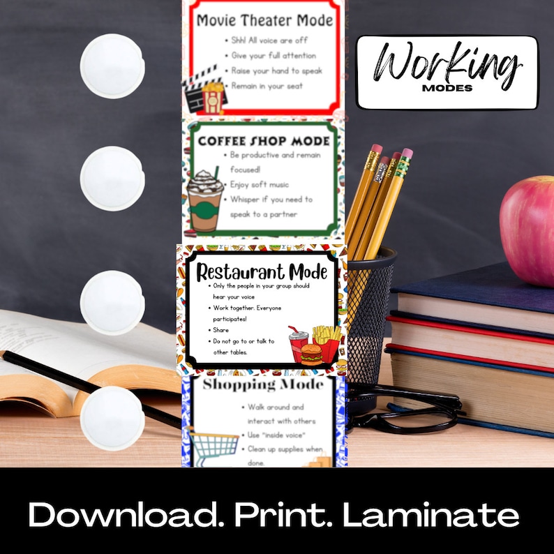 Engaging Classroom Working Modes Posters, Classroom Managent Posters ...
