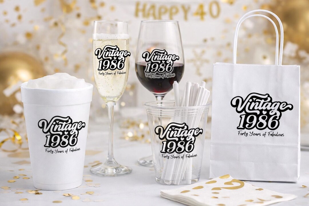 Vintage 1986 Stickers | 40 Years of Fabulous Birthday Stickers | Clear ...