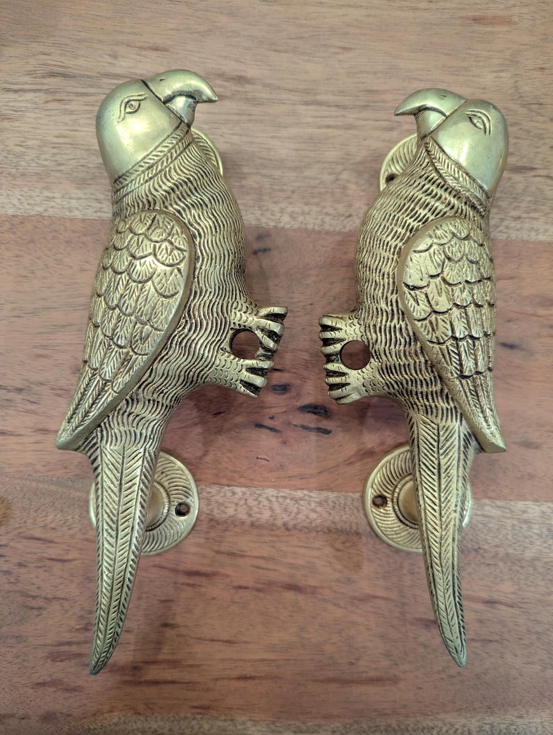 Handcrafted Brass Parrot Door Handles Set– Indian Traditional Home ...