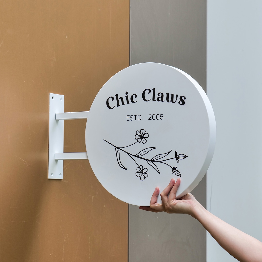 Round Blade Sign,double Sided Sign,custom Storefront Sign,blade Sign ...