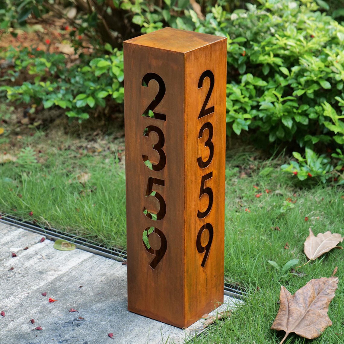 Custom Address Rusted Sign, Sign on Stakes, Address Sign Yard Address ...
