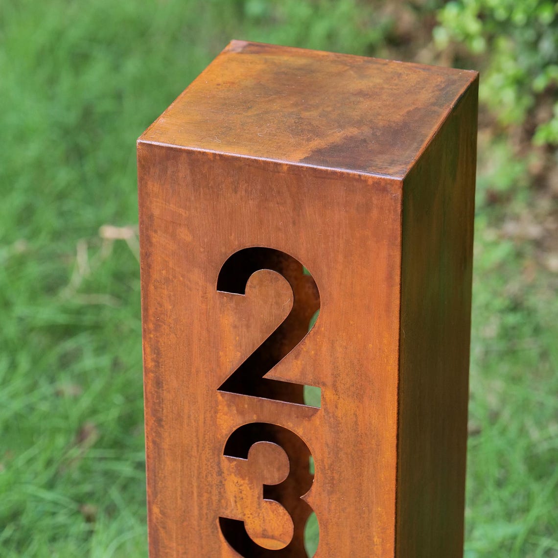 Custom Address Rusted Sign, Sign on Stakes, Address Sign Yard Address ...