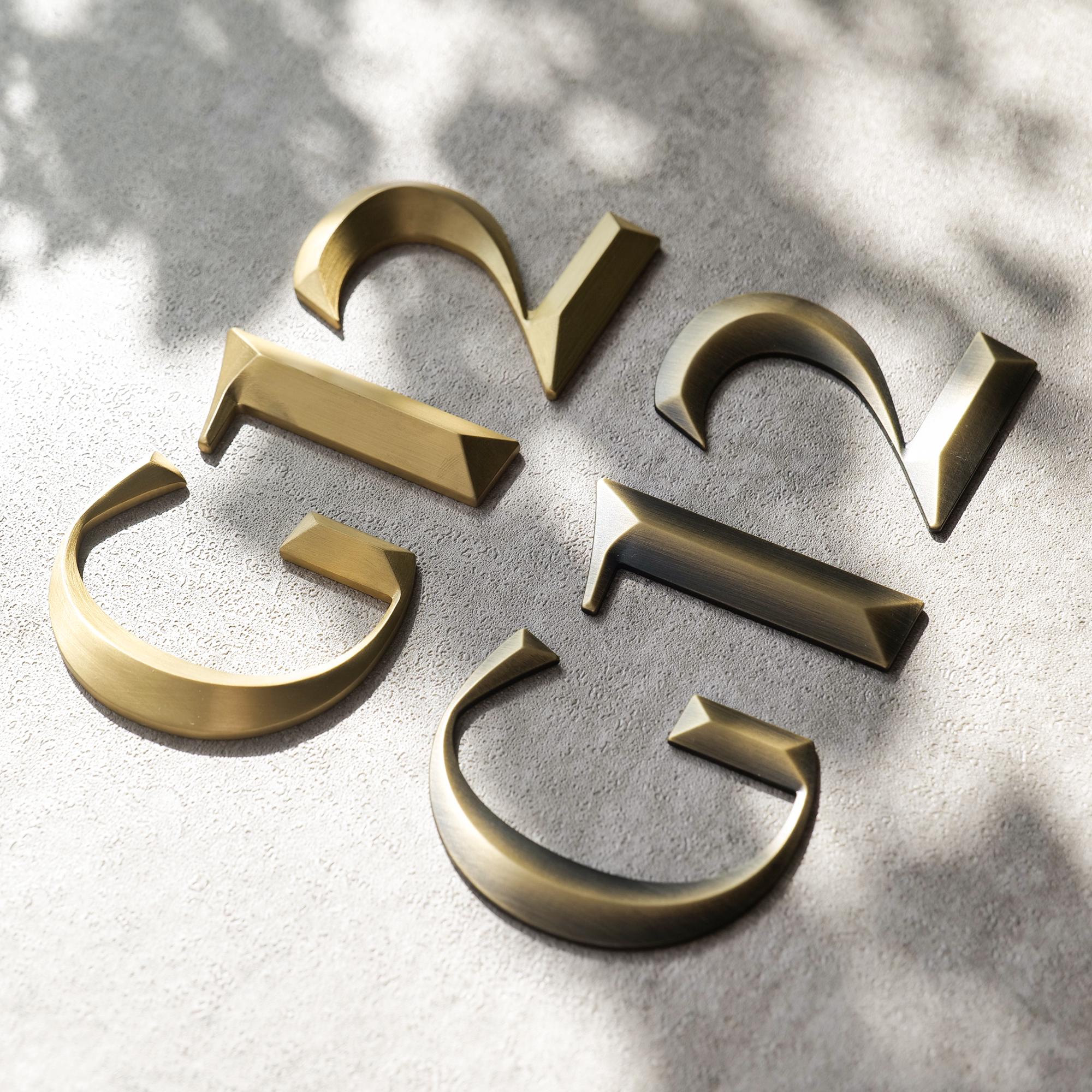 Custom Solid Brass Letters Numbers Logo | 3D House Address Sign ...