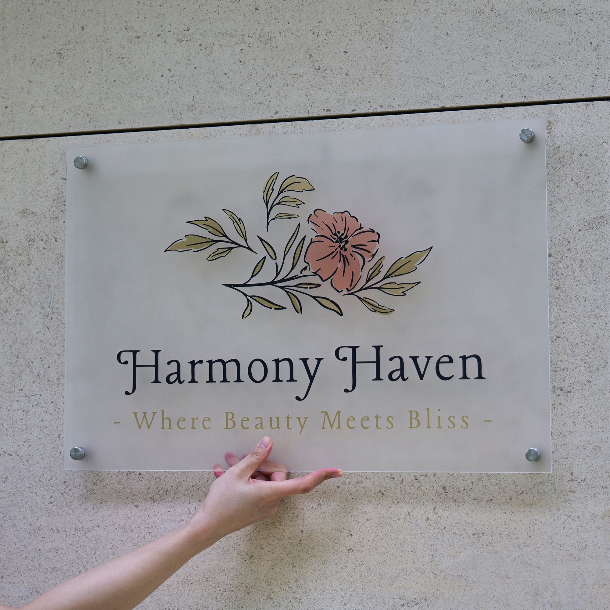 Acrylic Business House Number Sign Printed Logo Address Signage Custom ...