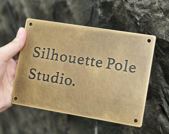 Custom Solid Brass Address Sign | 3D Engraved House Numbers & Street ...