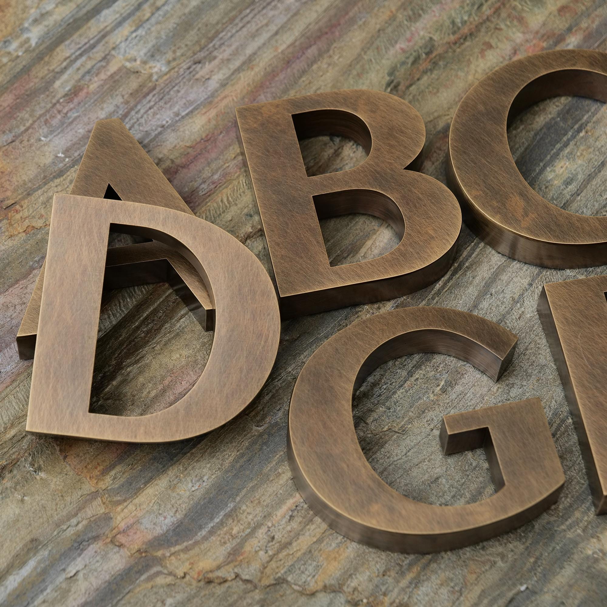 3D Vintage Brass Letters and Numbers Metal Signage Custom Logo Custom ...