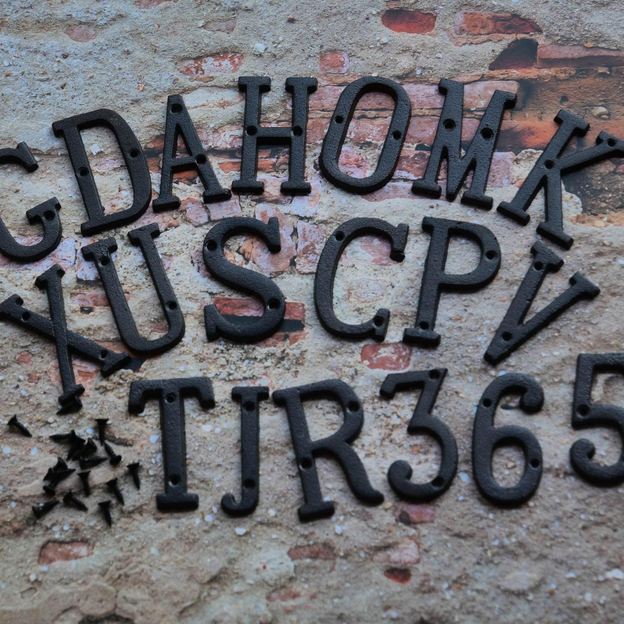 Vintage Decorative Cast Iron Letters With Mounting Screws, Small Cast ...