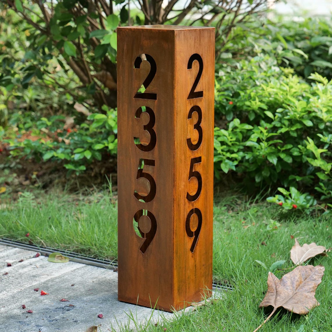Custom Address Rusted Sign, Sign on Stakes, Address Sign Yard Address ...