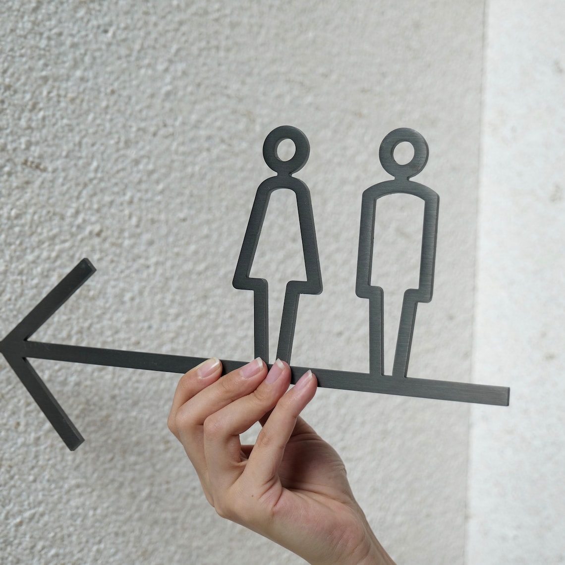 Toilet Signs, Restroom Sign, Modern Restroom Logo, Double-sided WC Sign ...