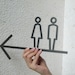 Toilet Signs, Restroom Sign, Modern Restroom Logo, Double-sided WC Sign ...