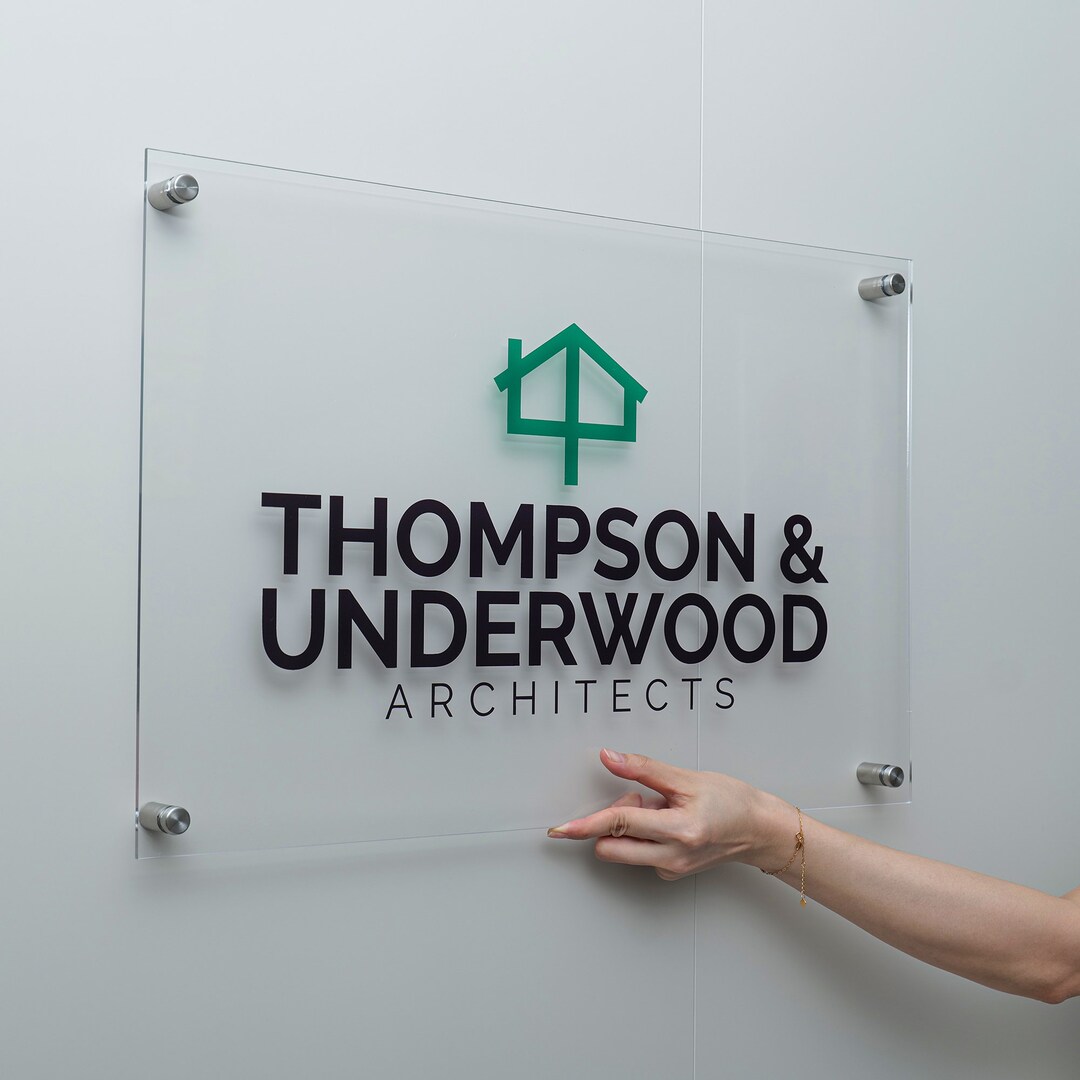 Acrylic Business House Number Sign Printed Logo Address Signage Custom ...