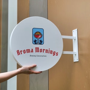 Round Blade Sign,double Sided Sign,custom Storefront Sign,blade Sign ...