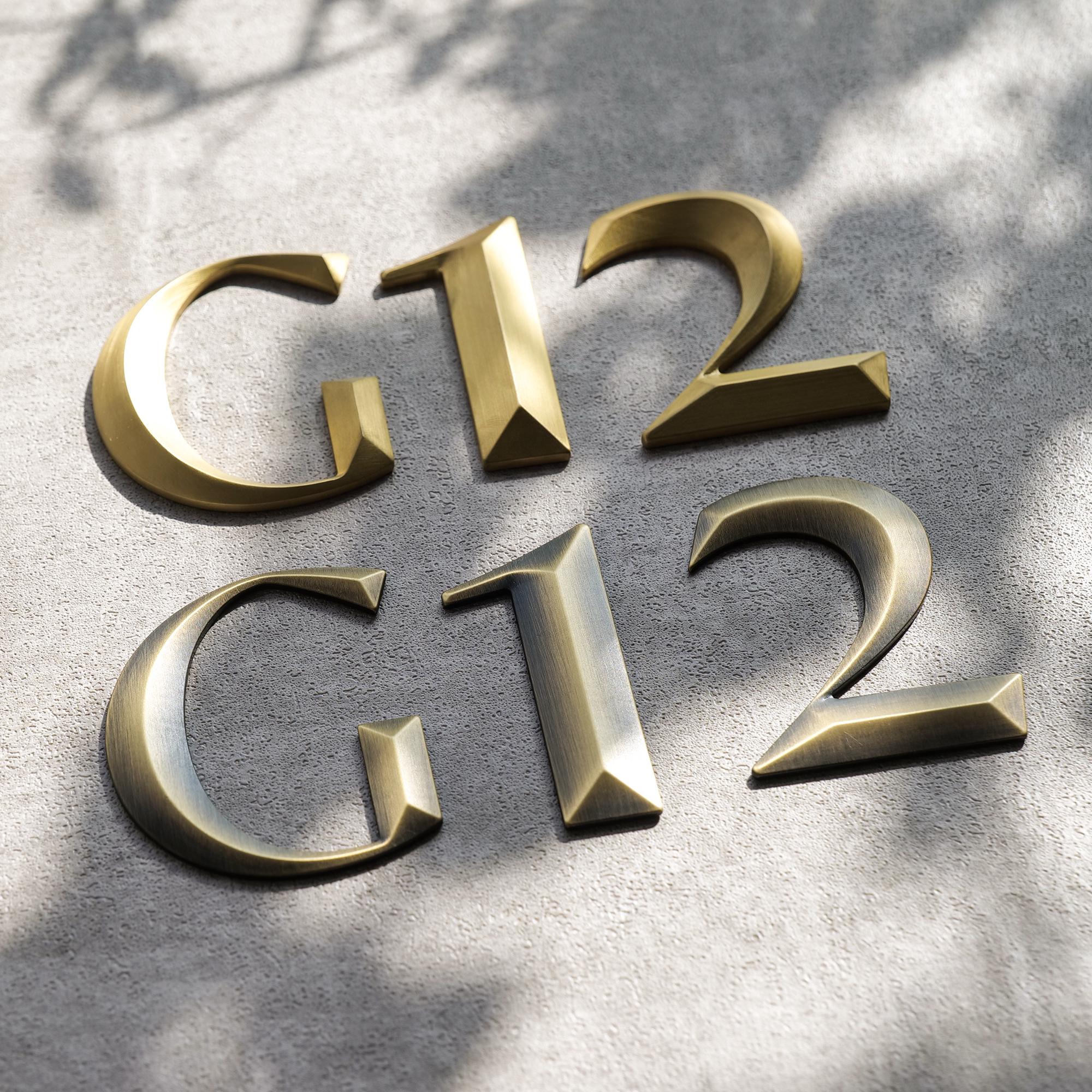 Custom Solid Brass Letters Numbers Logo | 3D House Address Sign ...