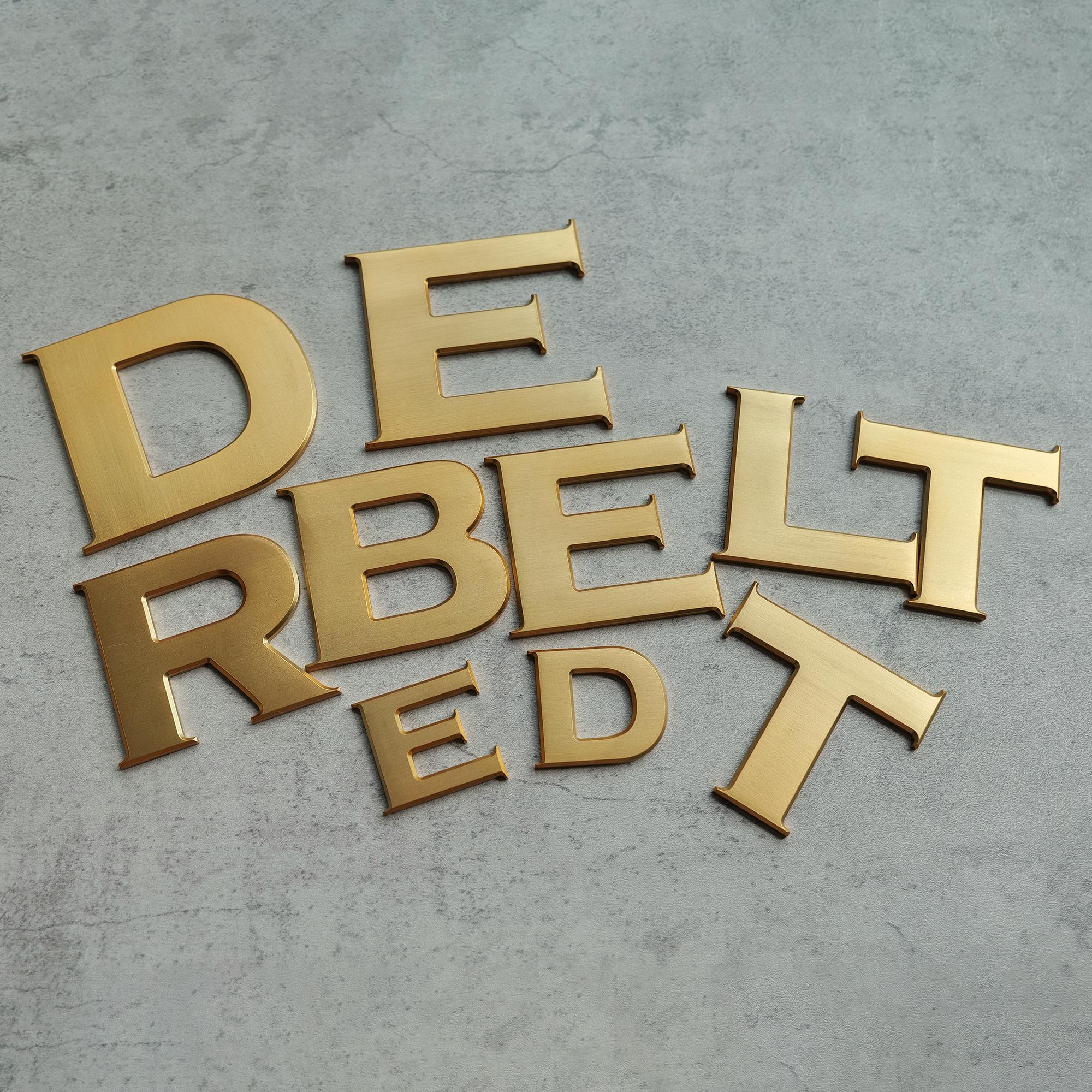 Custom Solid Brass Letters and Numbers – 3D Beveled Edge Font, Logo ...