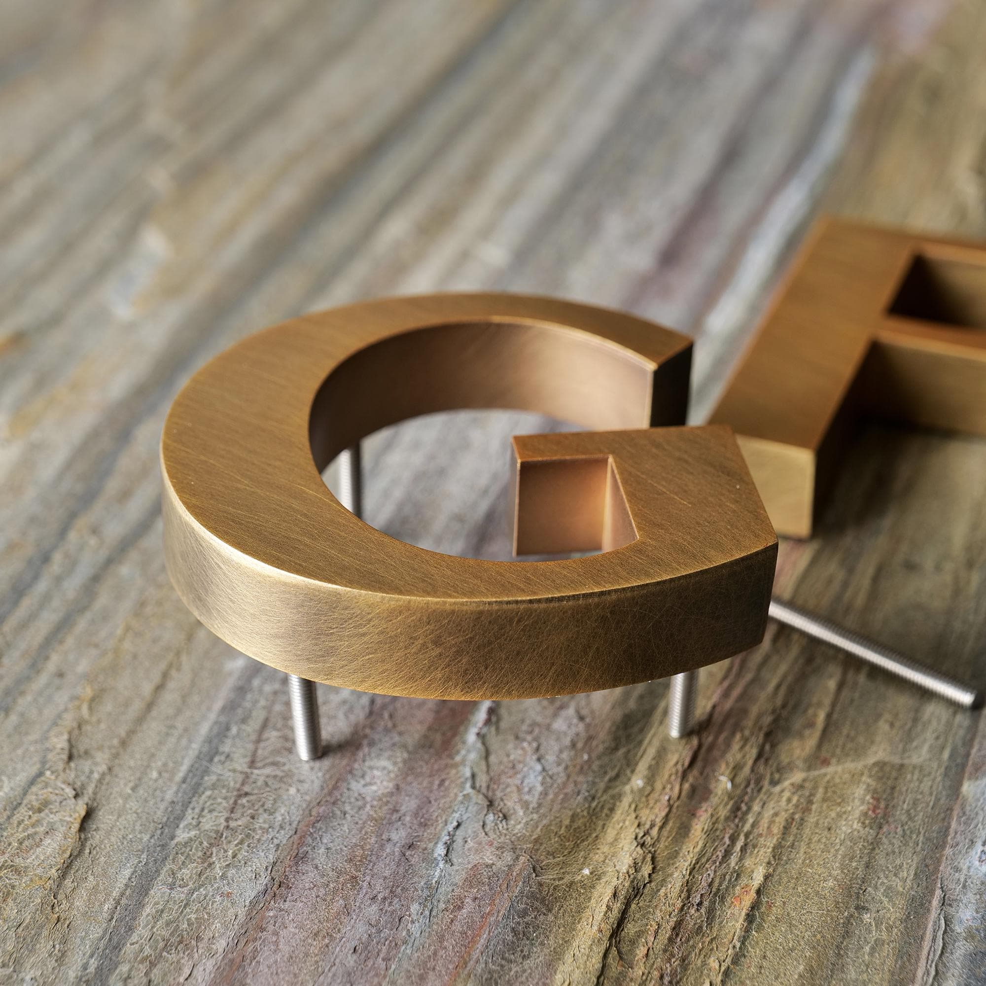 3D Vintage Brass Letters and Numbers Metal Signage Custom Logo Custom ...