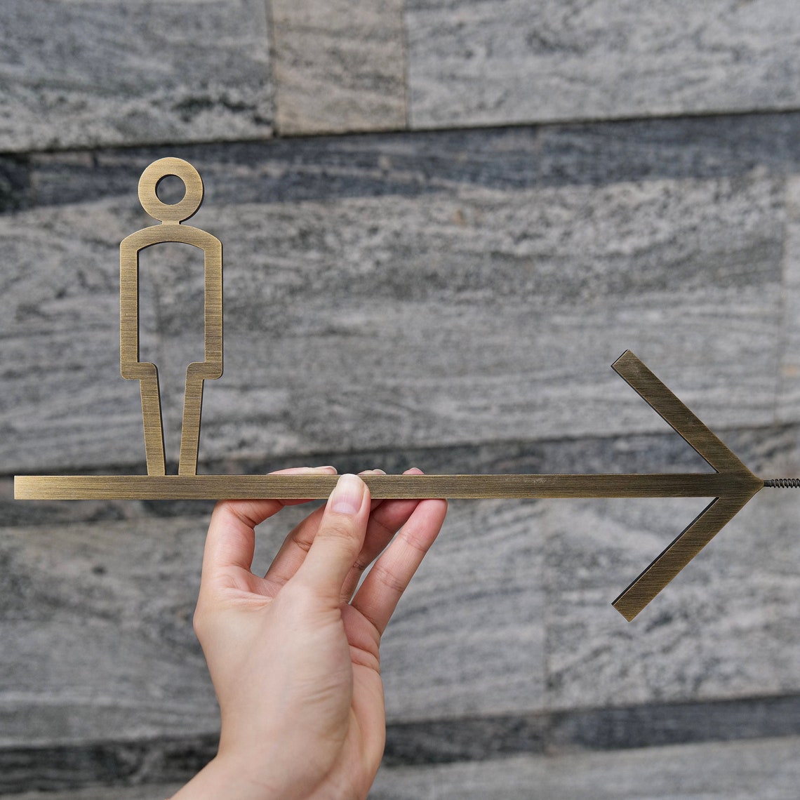 Toilet Signs, Restroom Sign, Modern Restroom Logo, Double-sided WC Sign ...