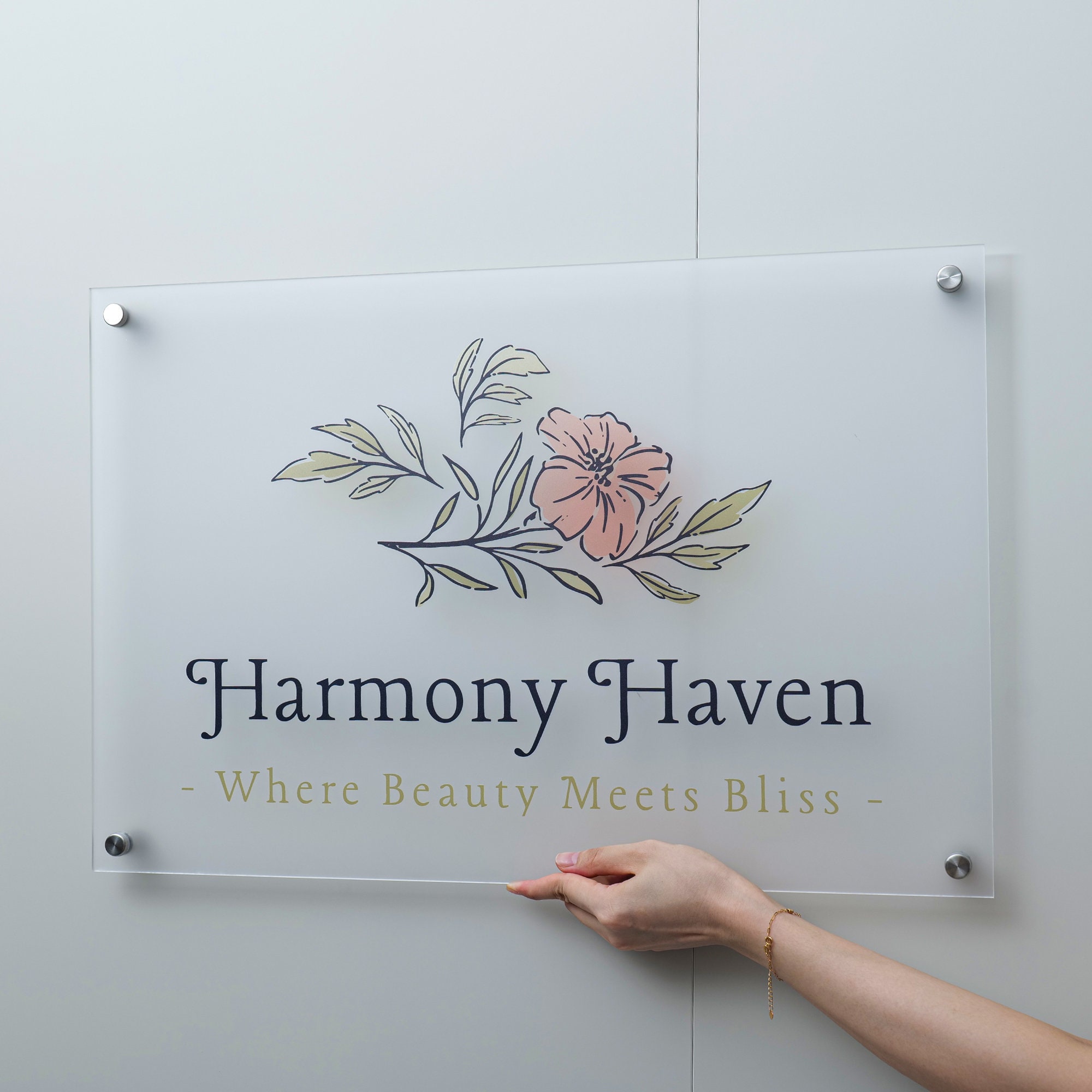 Acrylic Business House Number Sign Printed Logo Address Signage Custom ...