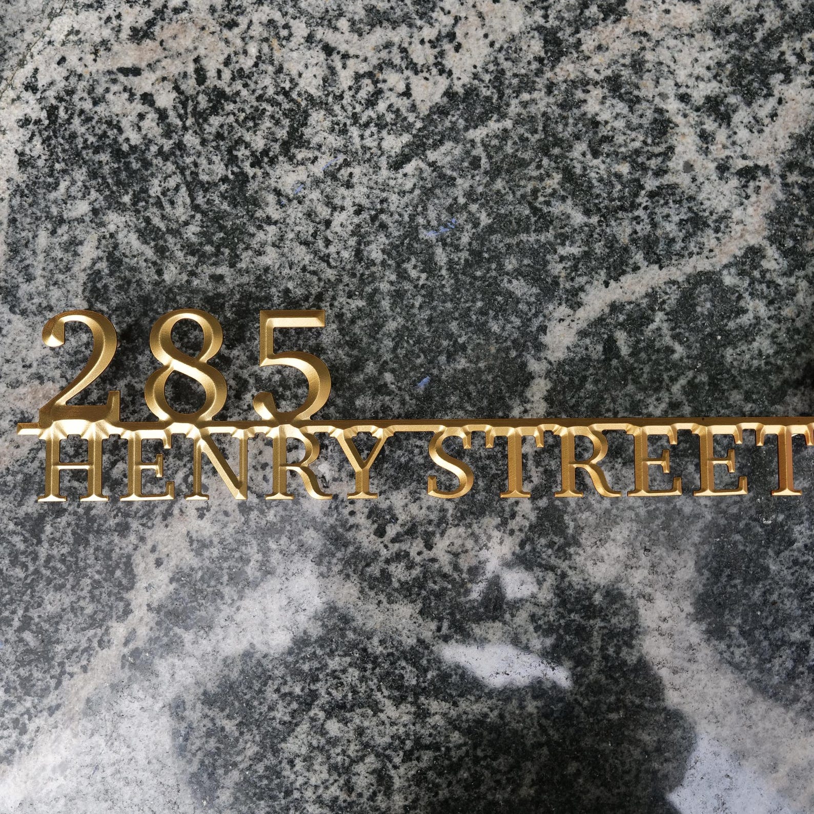 Custom Solid Brass Address Sign | 3D Engraved House Numbers & Street ...