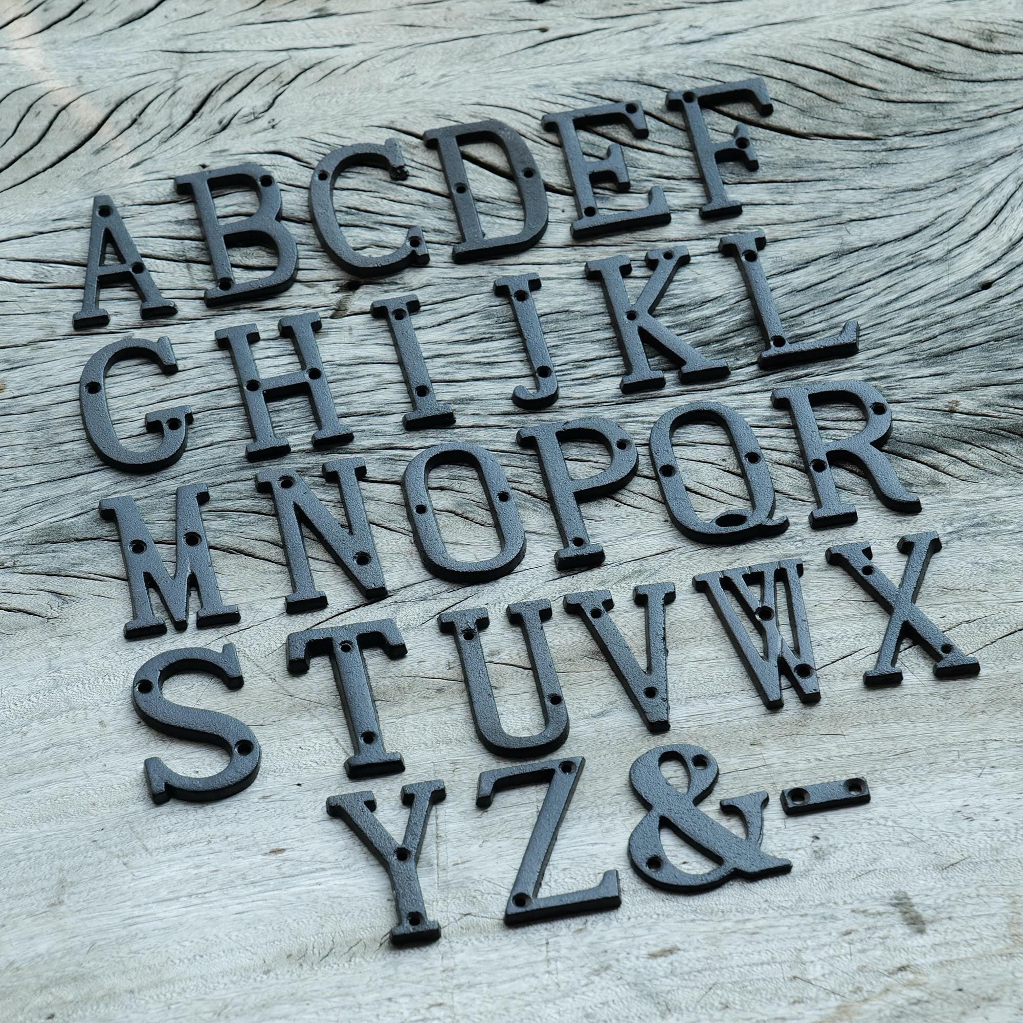 Vintage Decorative Cast Iron Letters With Mounting Screws, Small Cast ...