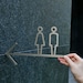 Toilet Signs, Restroom Sign, Modern Restroom Logo, Double-sided WC Sign ...