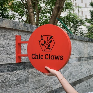 Round Blade Sign,double Sided Sign,custom Storefront Sign,blade Sign ...