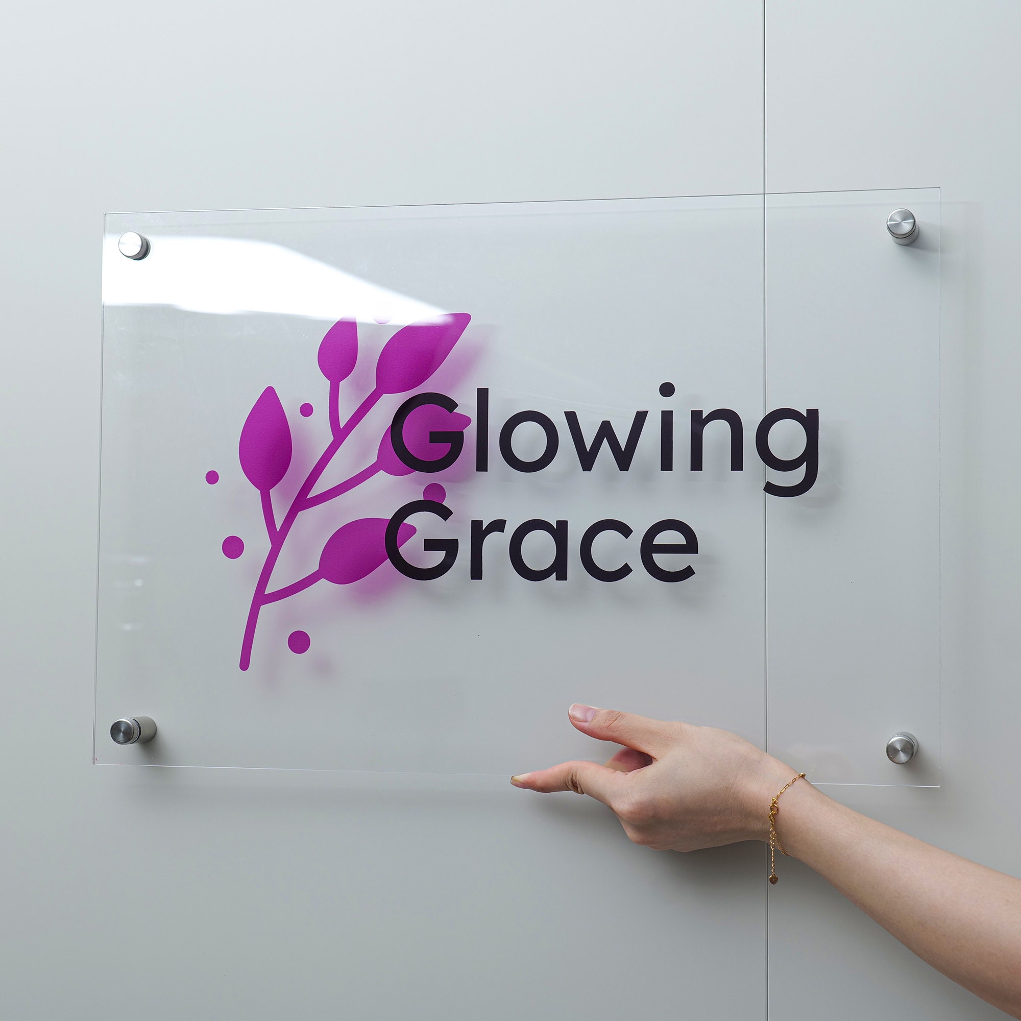 Acrylic Business House Number Sign Printed Logo Address Signage Custom ...