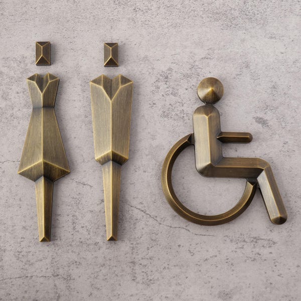 Bathroom Male and Female Signs - Etsy