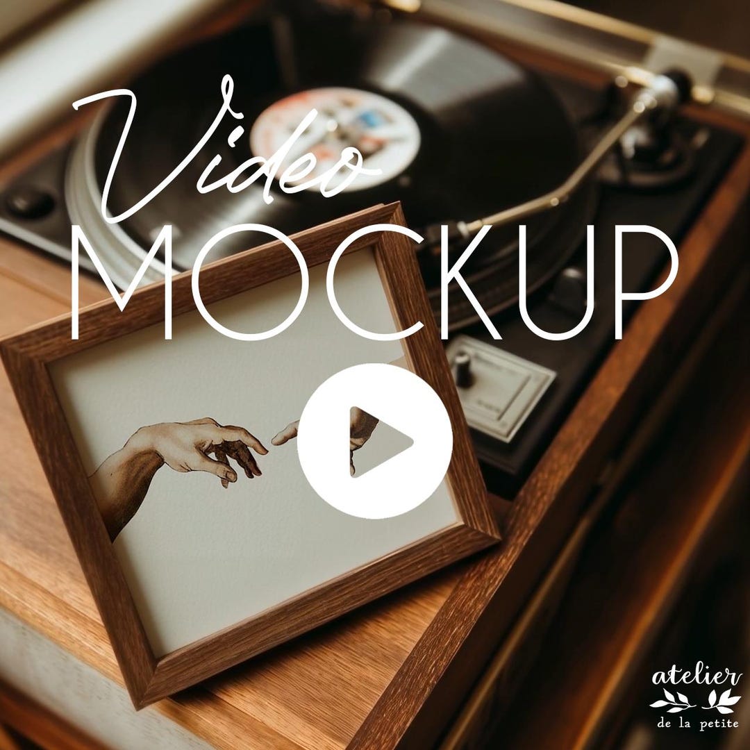Retro Record Player Video Frame Mockup: 4x5 Animated PSD (digital ...