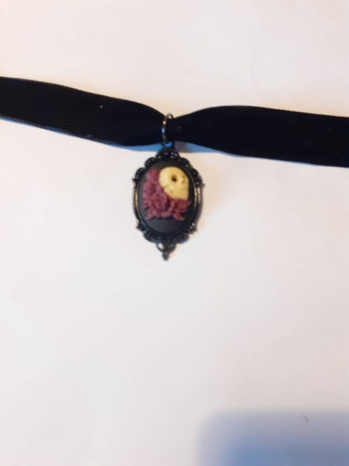 Gothic Skeleton Cameo Horror Velvet Choker. Choose From 3 | Etsy