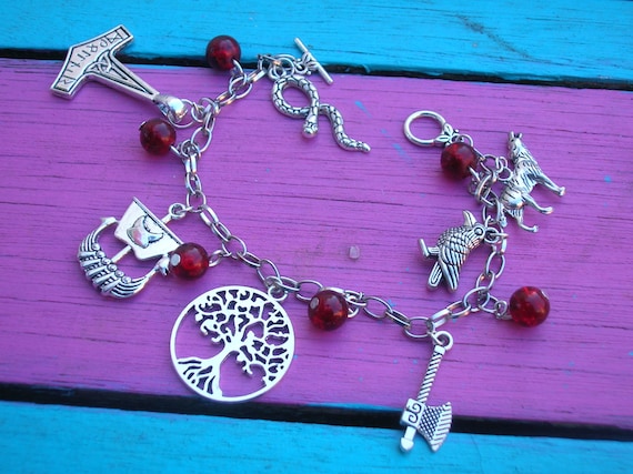 Norse Viking Mythology Charm Bracelet - Etsy
