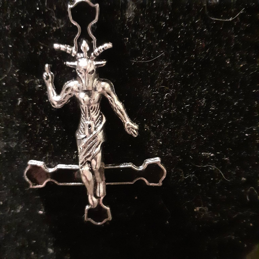 Inverted Cross Baphomet Occult Goth Metal Pendant,r Earrings or Set - Etsy