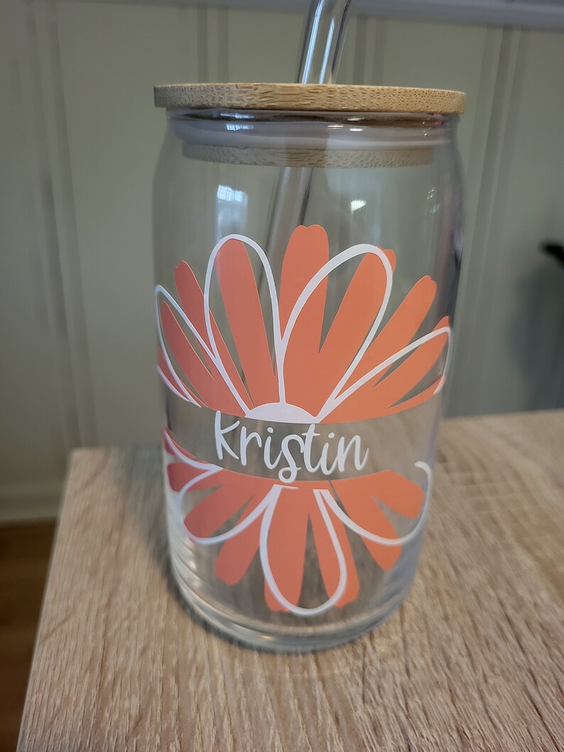 Two Color Flower Name Cup - Etsy