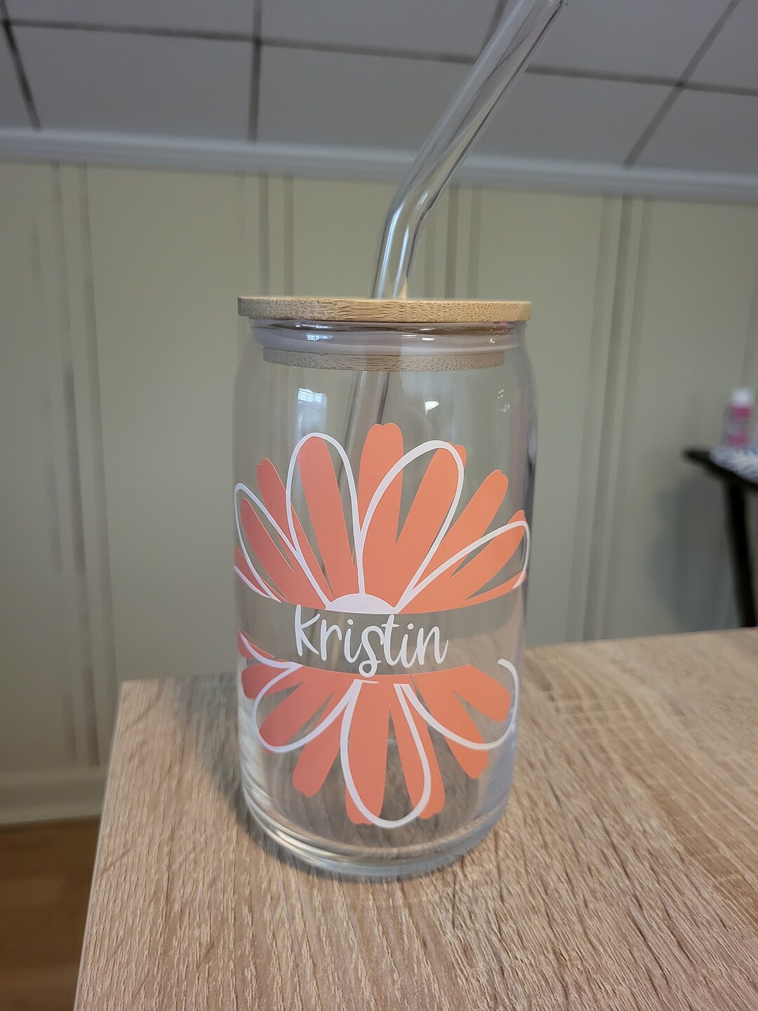 Two Color Flower Name Cup - Etsy